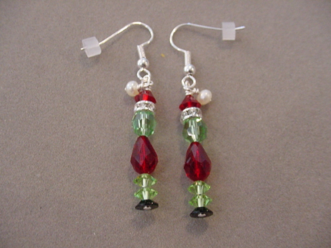 Crystal GRINCH EARRINGS Christmas Jewelry Made With Swarovski - Etsy