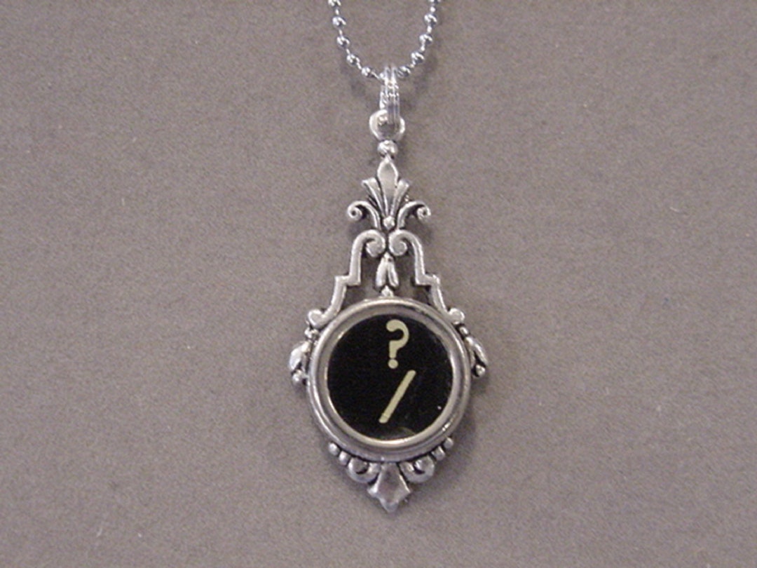 Typewriter Key Necklace BLACK QUESTION MARK Typewriter Key Pendant ...