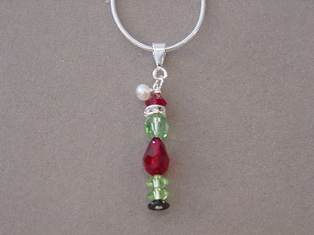 Crystal GRINCH NECKLACE Christmas Jewelry Grinch Pendant Necklace Made ...
