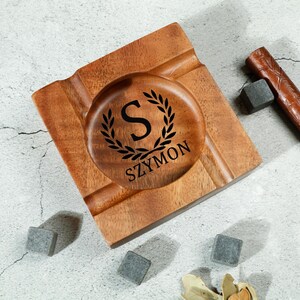 Personalized Cigar Walnut Wood Ashtray, Great Gift for Men, Unique ...