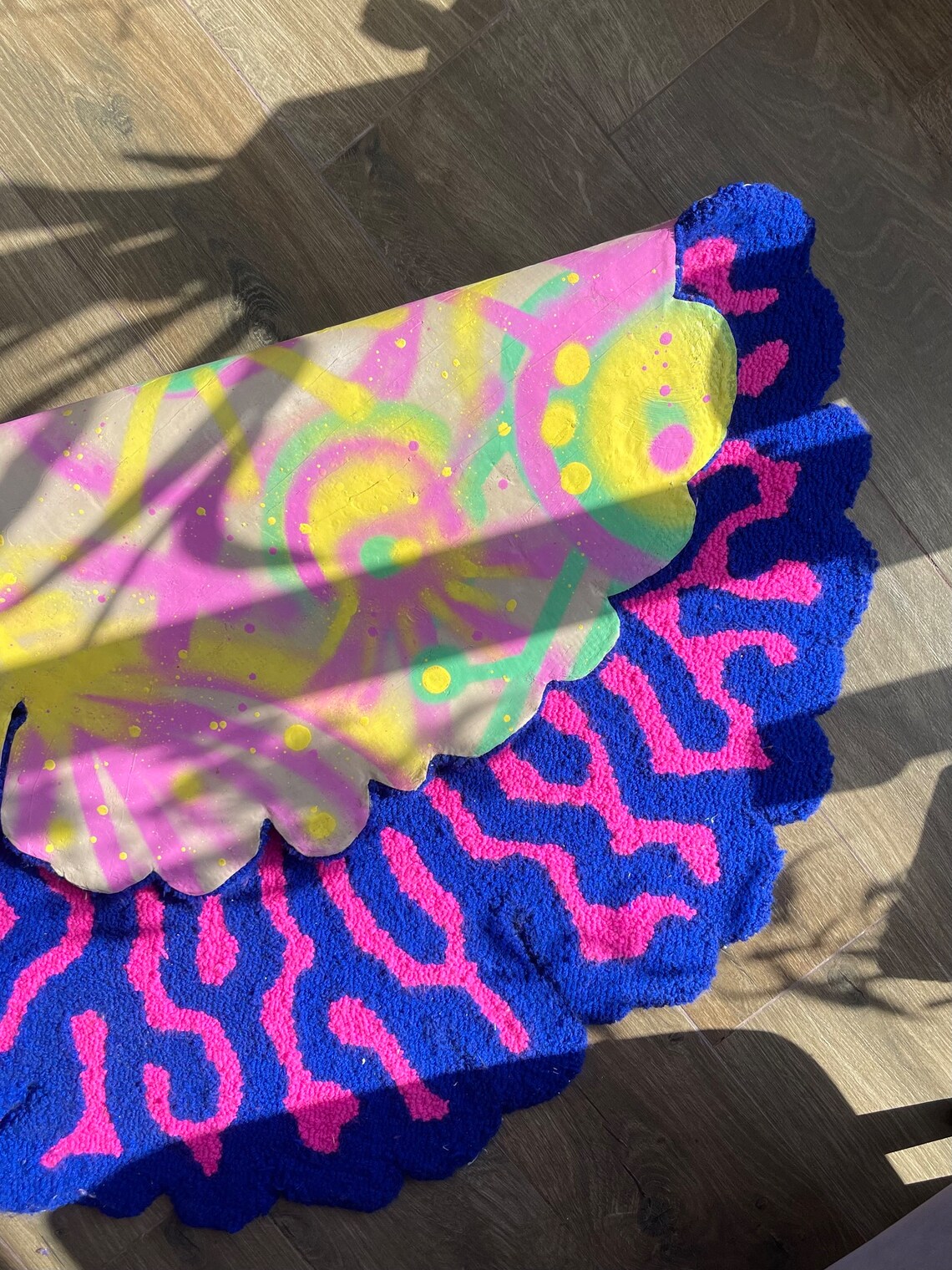 Abstract Tufted Rug / 100% Handmade Rug / Psychodelic Design, 3d Tufted ...