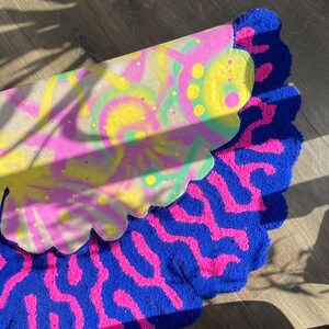 Abstract Tufted Rug / 100% Handmade Rug / Psychodelic Design, 3d Tufted ...