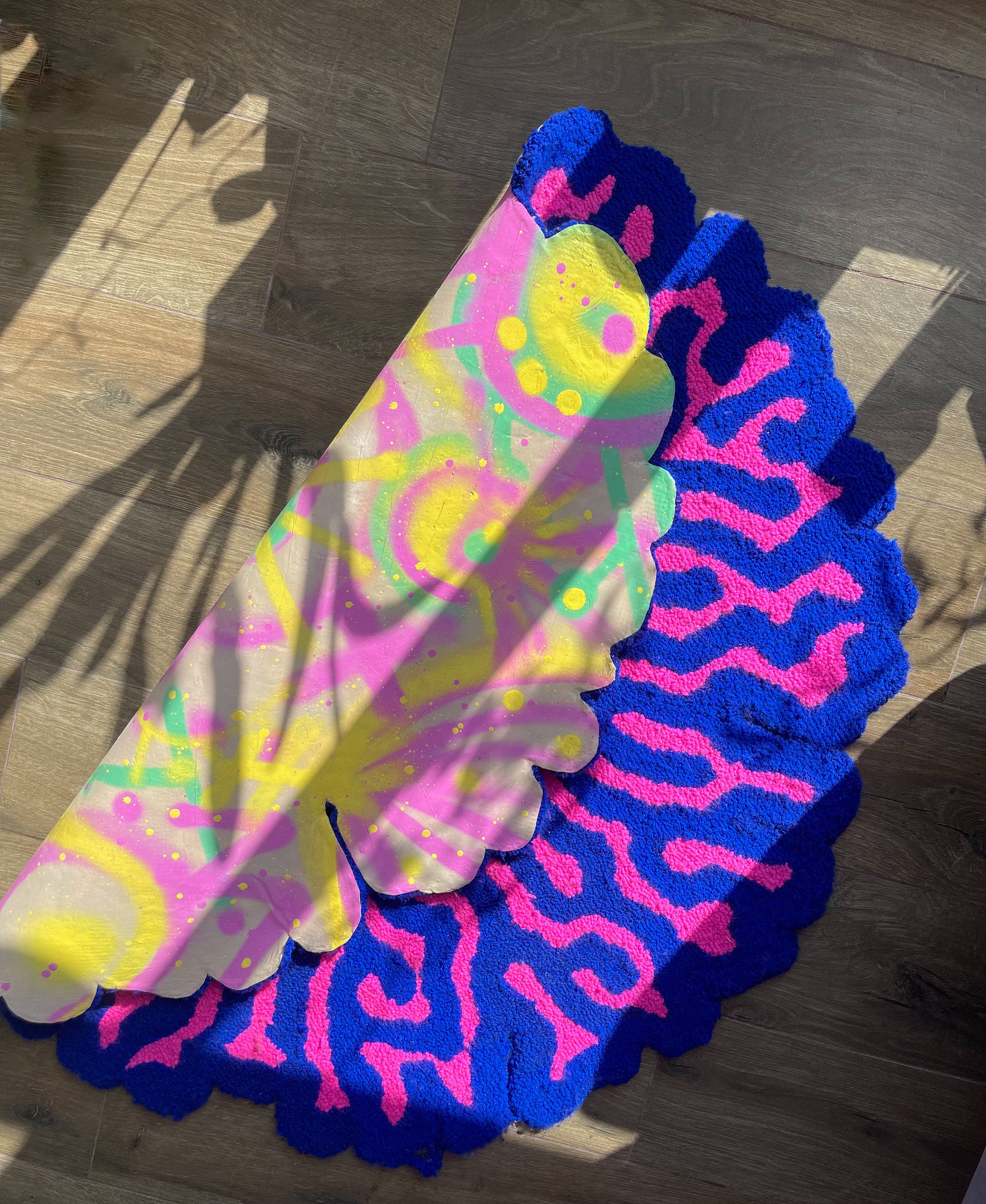 Abstract Tufted Rug / 100% Handmade Rug / Psychodelic Design, 3d Tufted ...