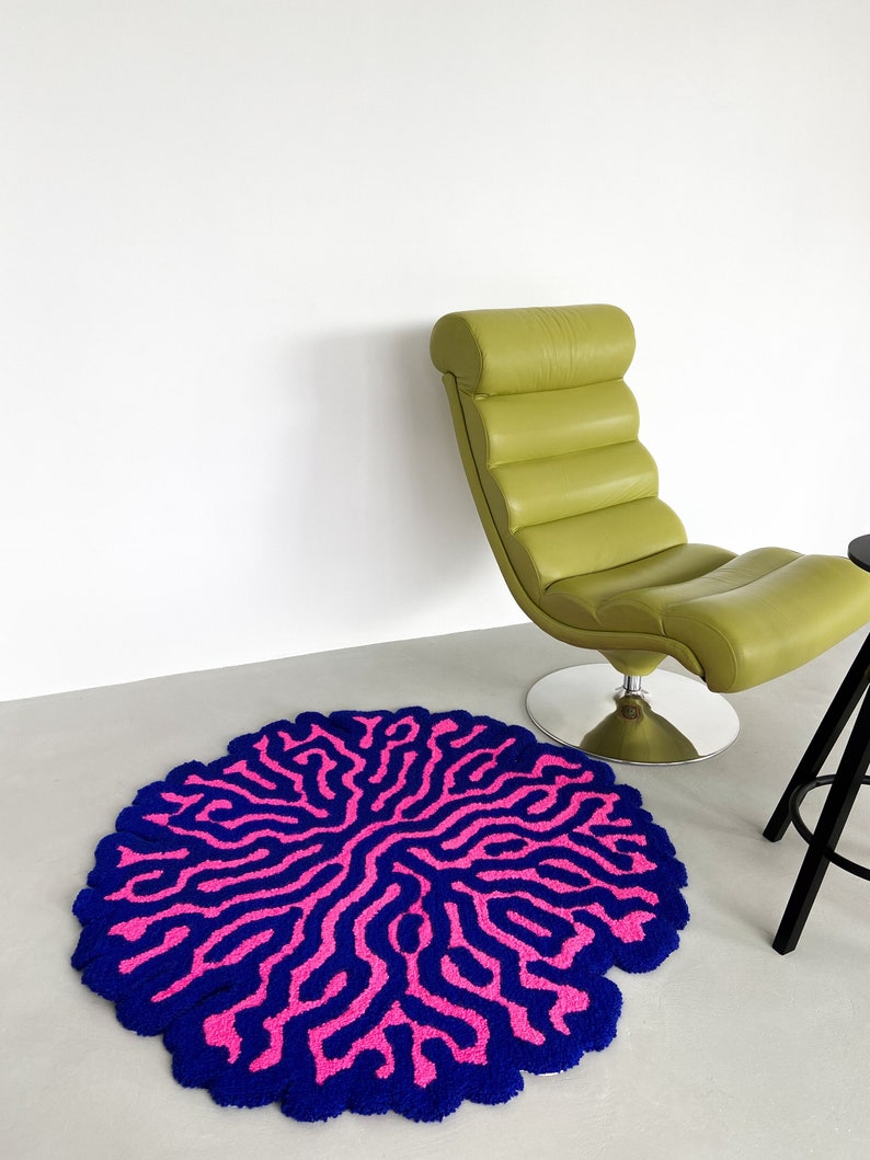 Abstract Tufted Rug / 100% Handmade Rug / Psychodelic Design, 3d Tufted ...