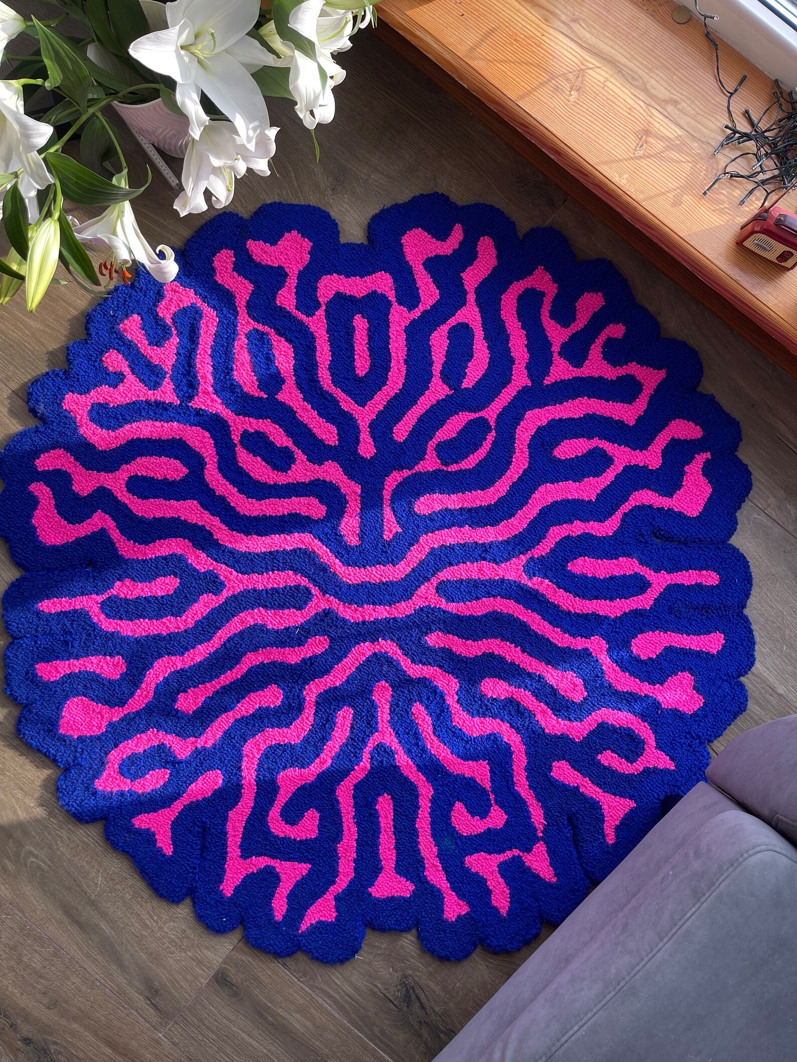 Abstract Tufted Rug / 100% Handmade Rug / Psychodelic Design, 3d Tufted ...