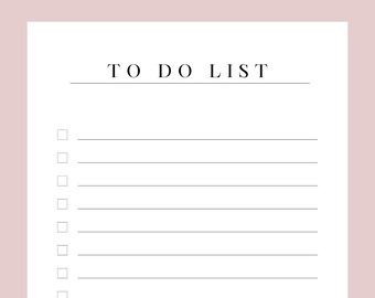 Pink and Cream Daily Check List, Pink Daily Checklist, Checklist, To-do ...