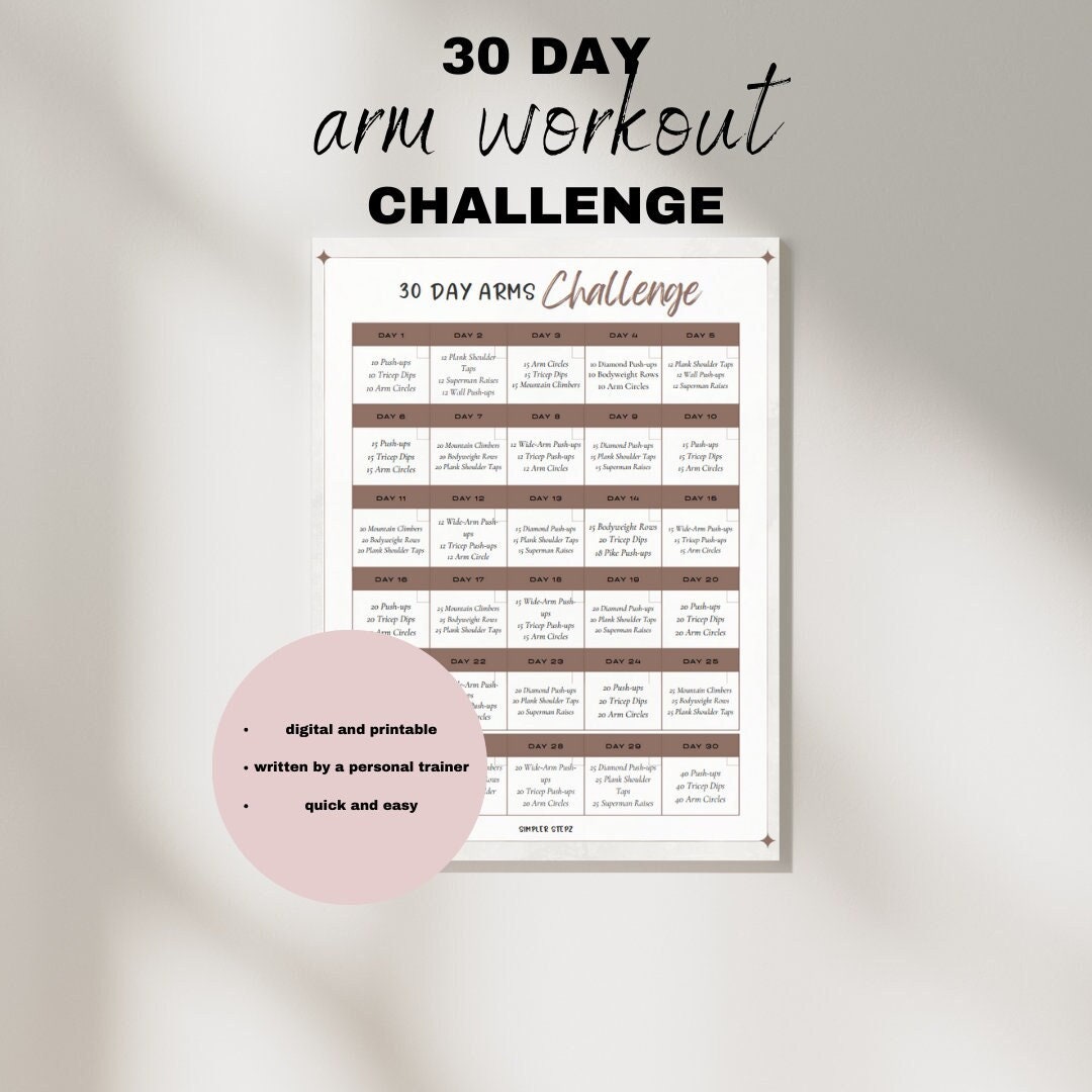 30 Day Arm Workout Challenge - Etsy