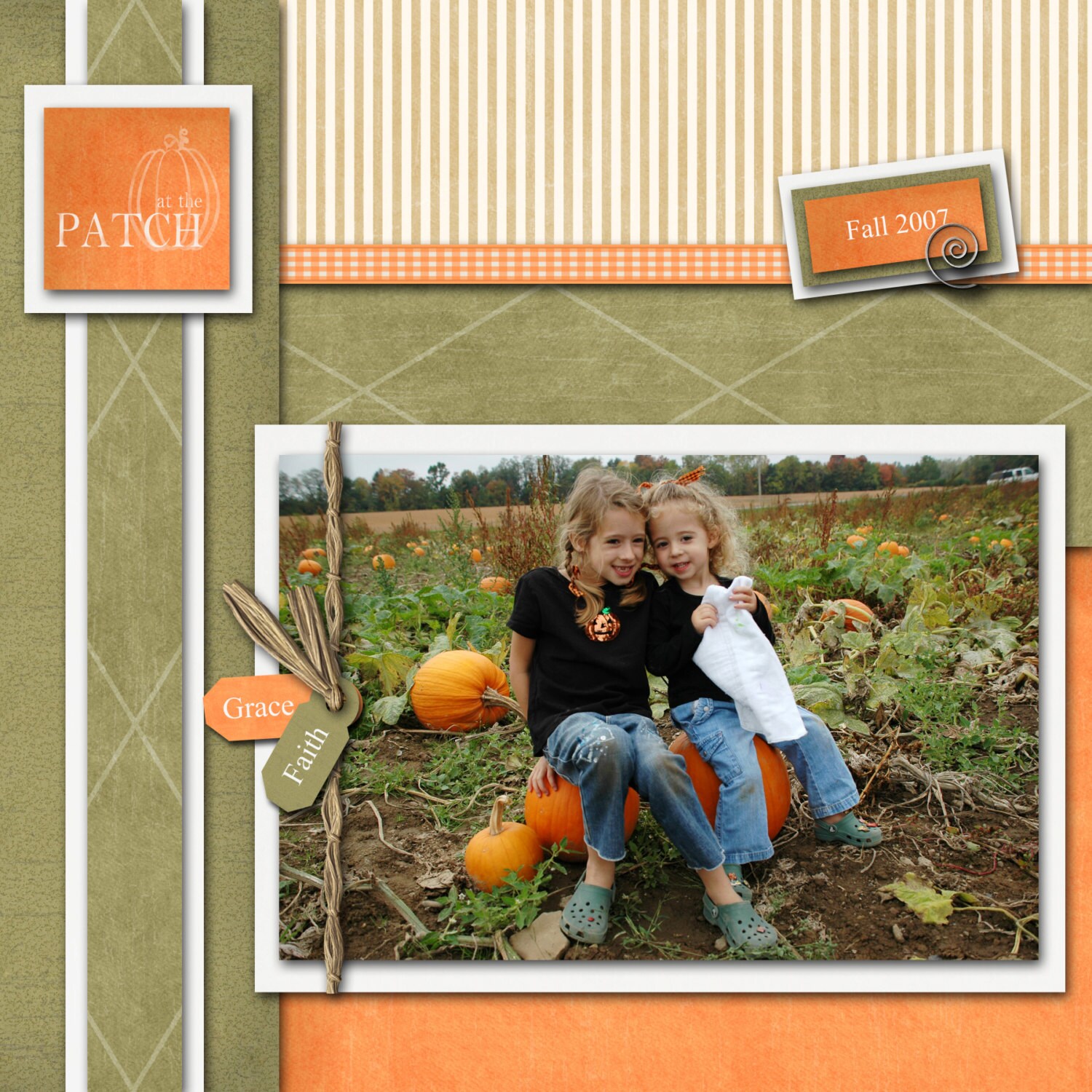 Pumpkin Patch Scrapbook Template - 2 Page Digital Layout - Etsy