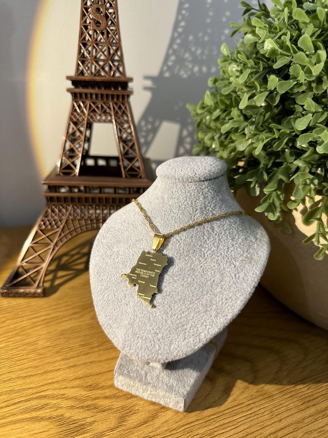 Democratic Republic of Congo Map Necklace - 18k Gold Platted - Etsy