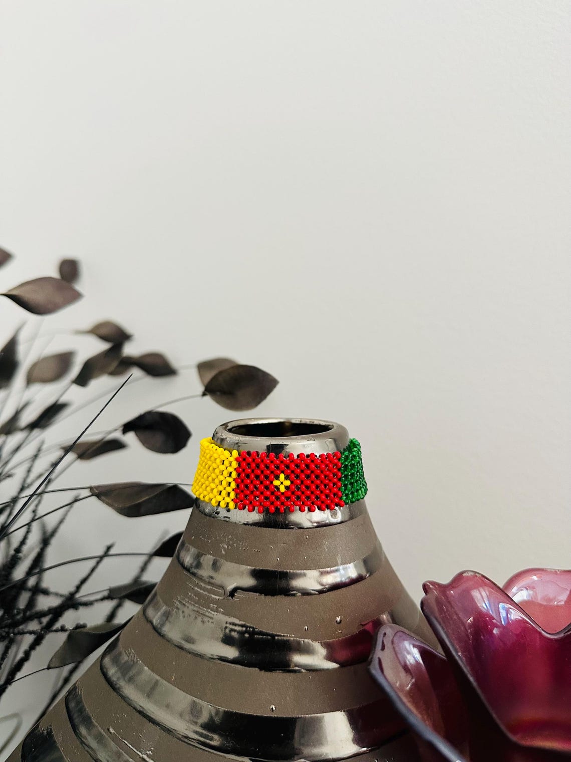 Pulsera con la bandera de Camerún • Pulseras de cuentas personalizadas ...