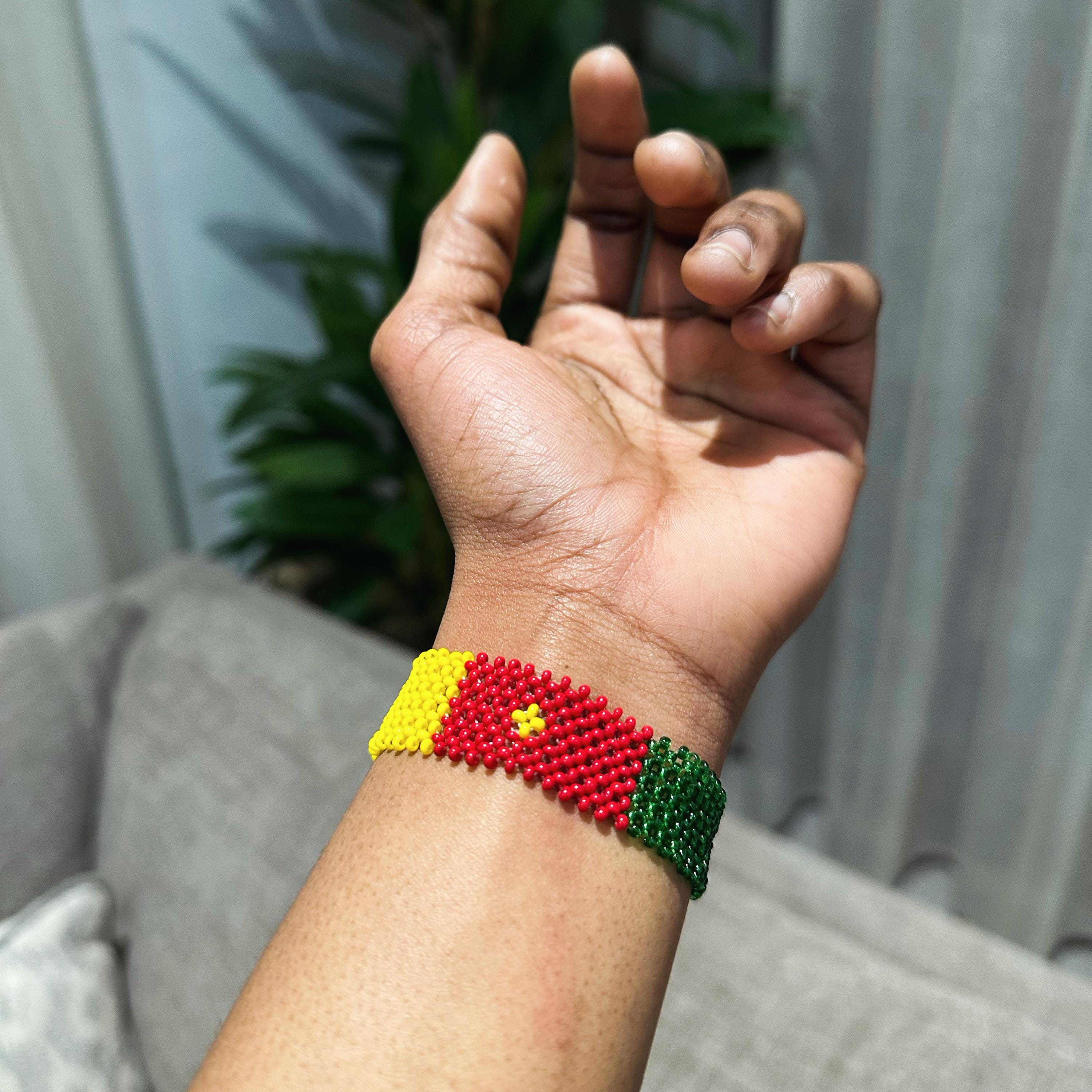Cameroon Flag Bracelet • Custom Beaded Bracelets • Personalized ...