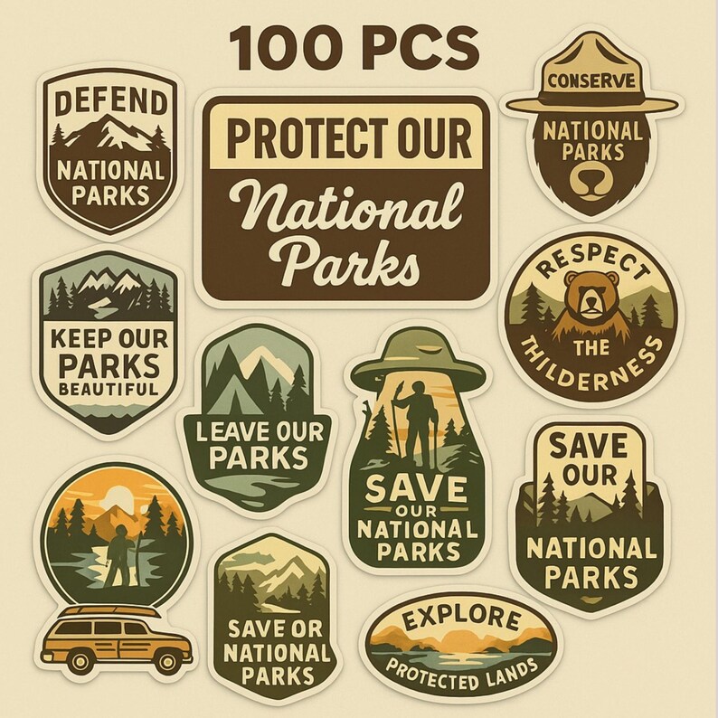 Protect Our Parks Sticker Bundle - National Park Waterproof Vinyl ...