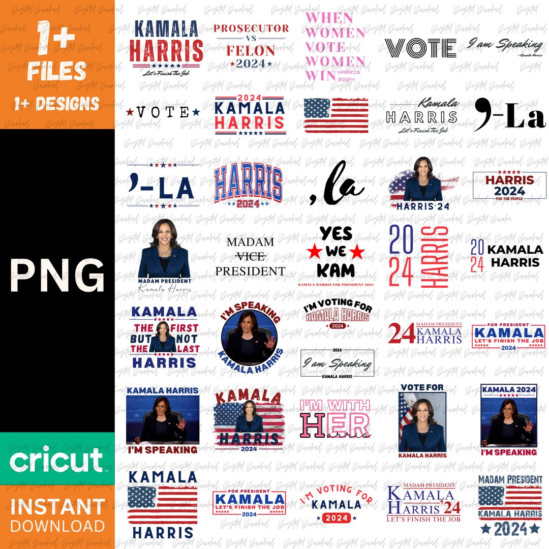 Kamala Harris 2024 Png, Kamala Harris Png Bundle for President, Madam ...