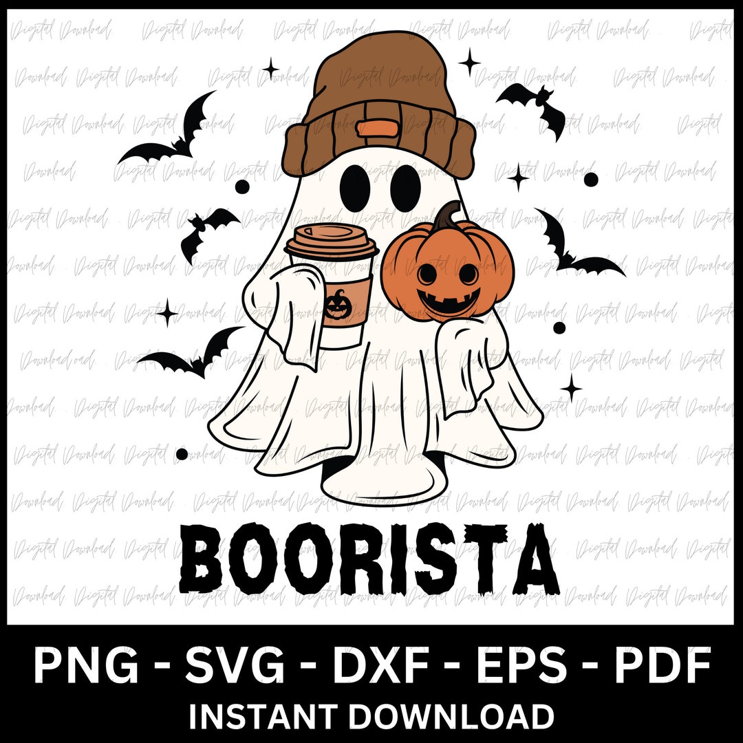 Boorista Ghost With Coffee SVG, Barista Halloween Svg, Halloween Coffee ...