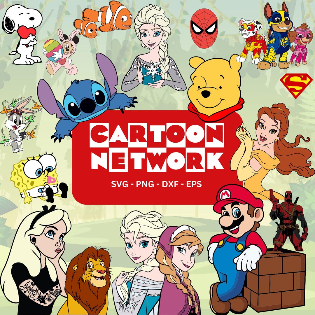 40.000 Mega Cartoon Characters SVG Bundle, SVG for Cricut, Layered ...
