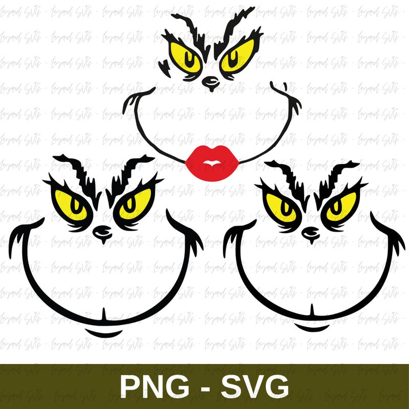 Grinch Faces for Decal - Etsy