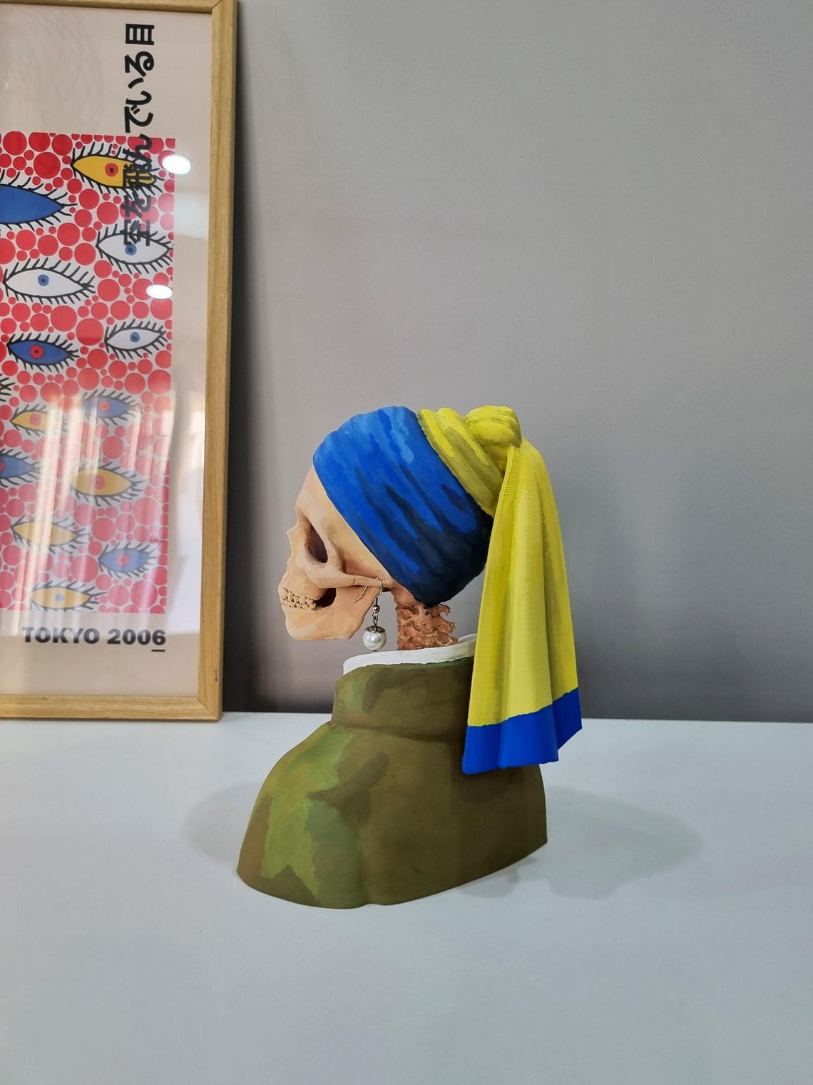 3D Printed Skeleton girl With a Pearl Earring Decor Unique Vermeer ...
