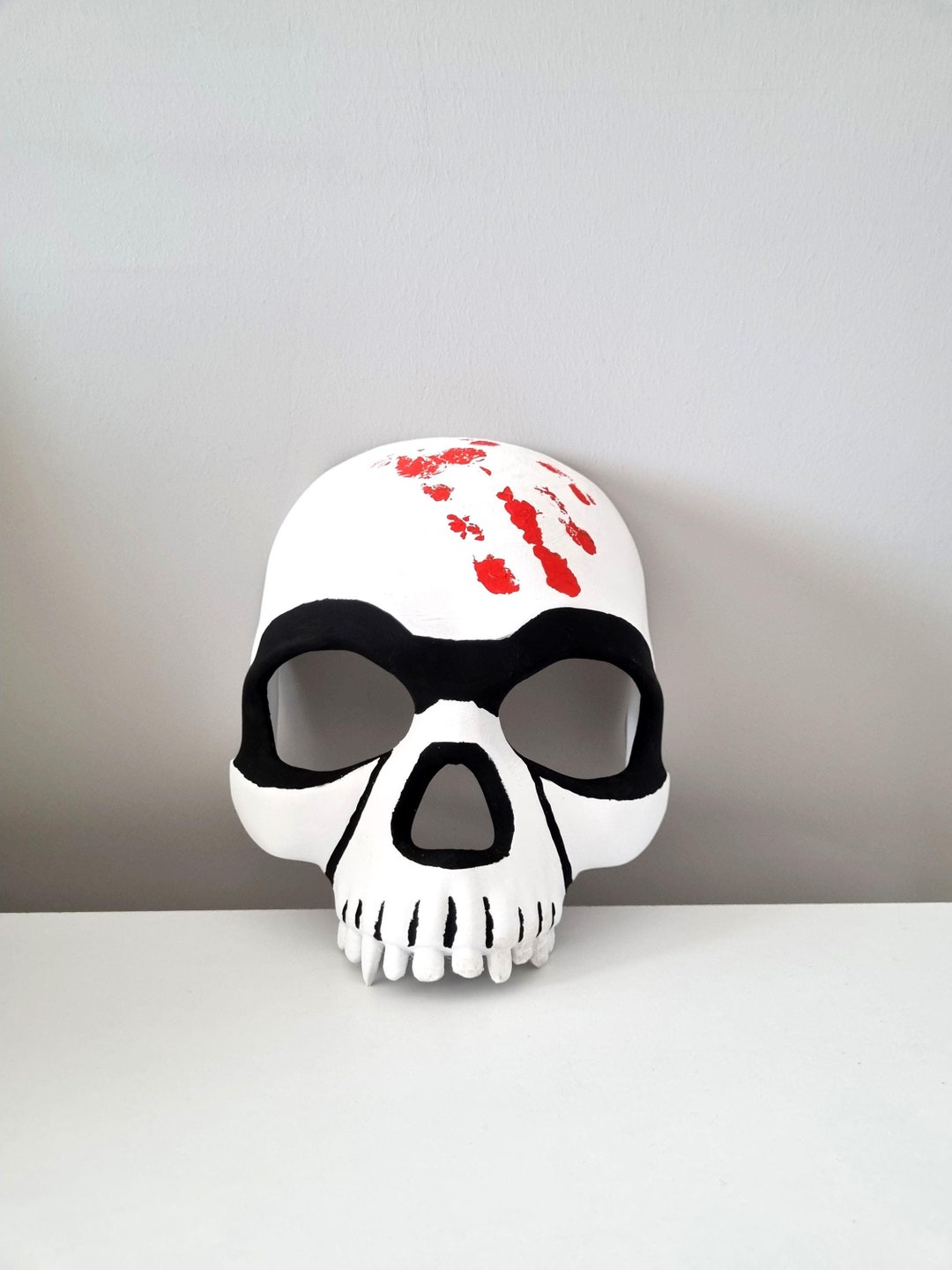 3D Printed Skeleton Mask Hand-painted Wearable Halloween Mask, Gothic ...