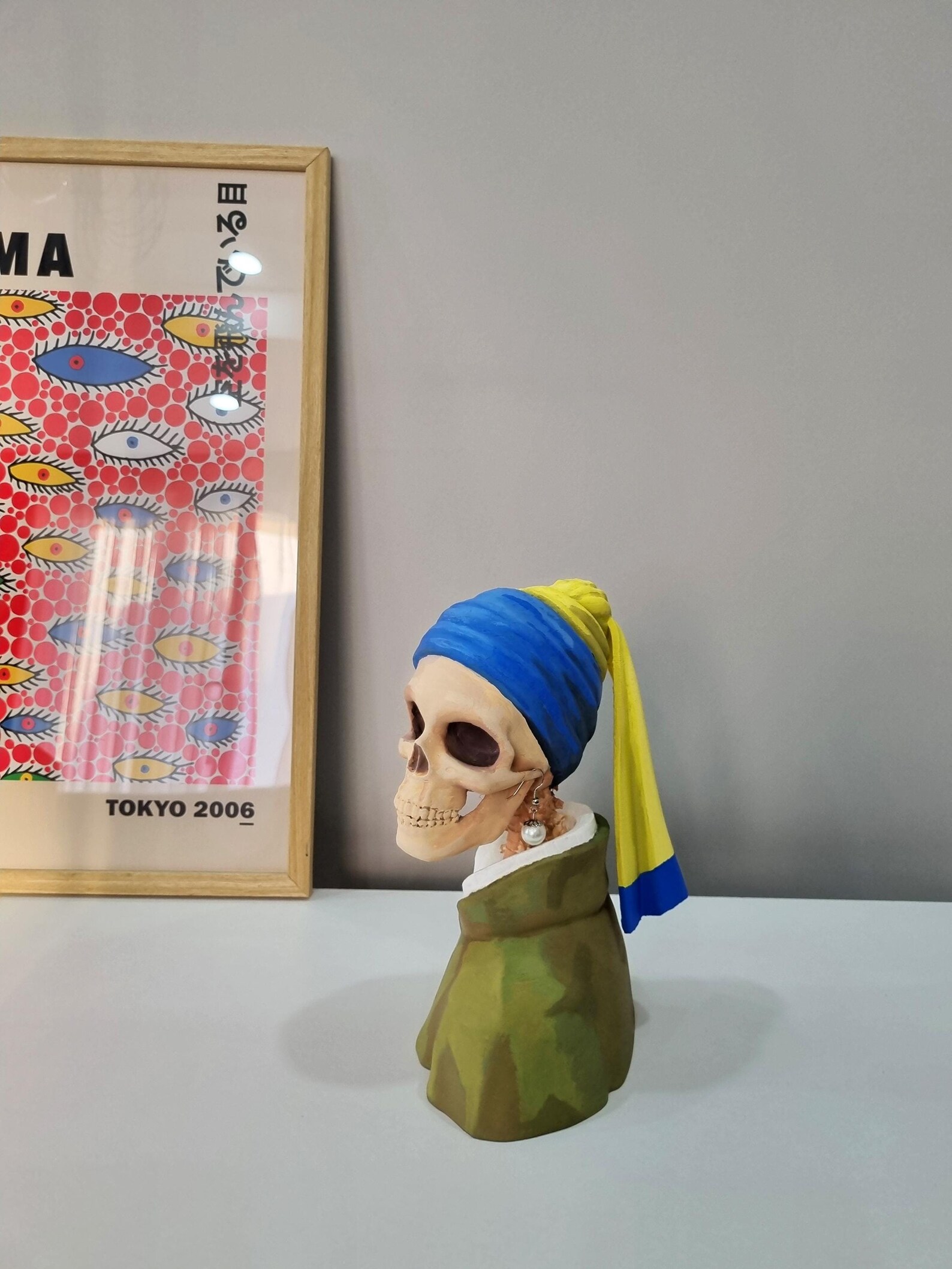 3D Printed Skeleton girl With a Pearl Earring Decor Unique Vermeer ...