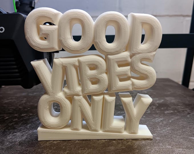 3D Printed Good Vibes Only Sign - Bubble Letter STL File - Etsy