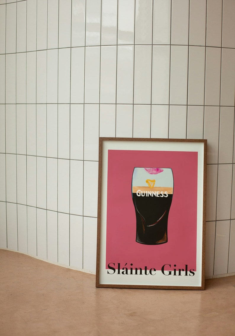 Guinness - Sláinte Girls - Split the G - Pink Guinness Wall Art for ...