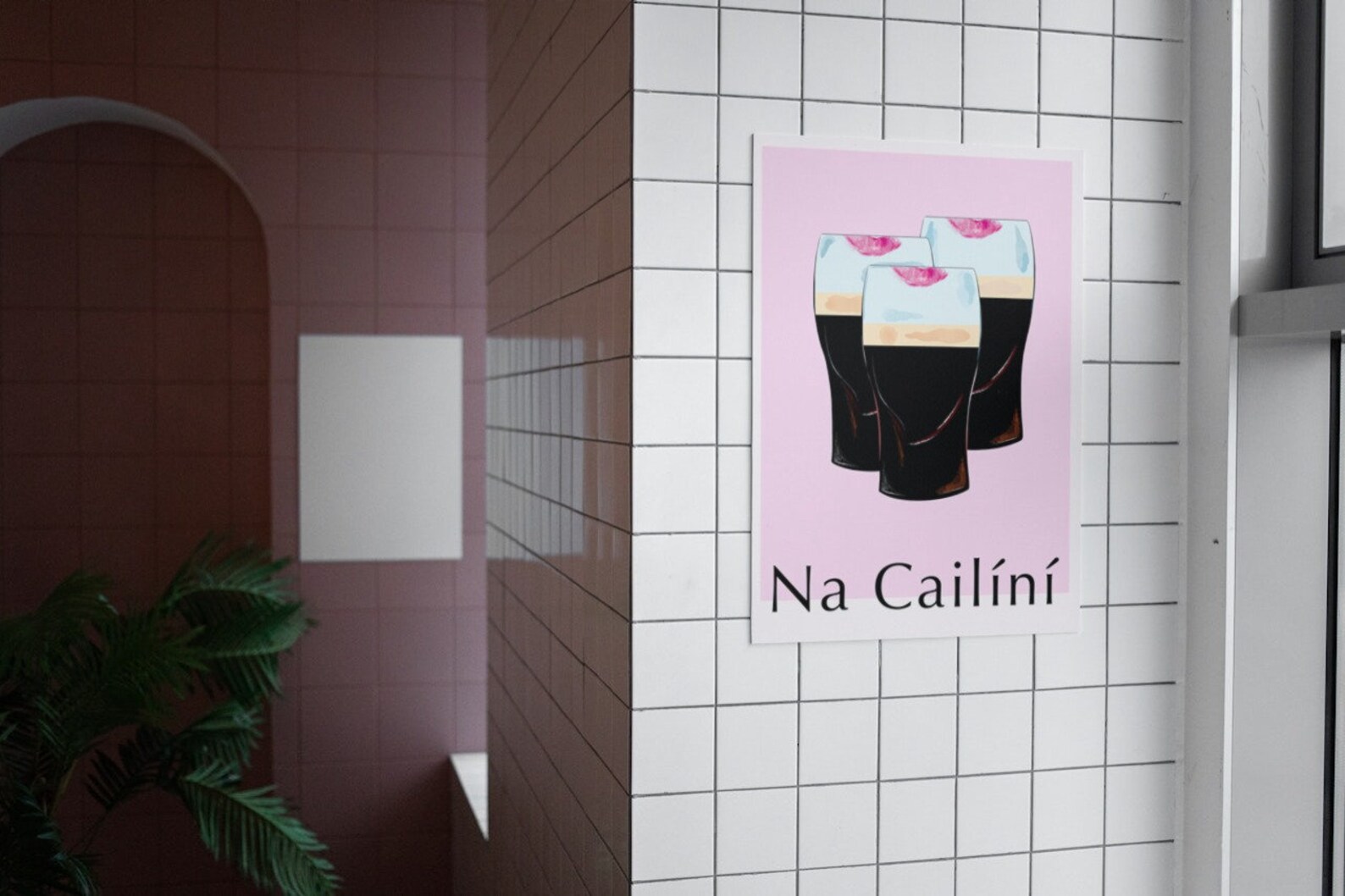 Guinness Sláinte Girls Print - Pink Irish Cailíní Guinness Wall Art for ...