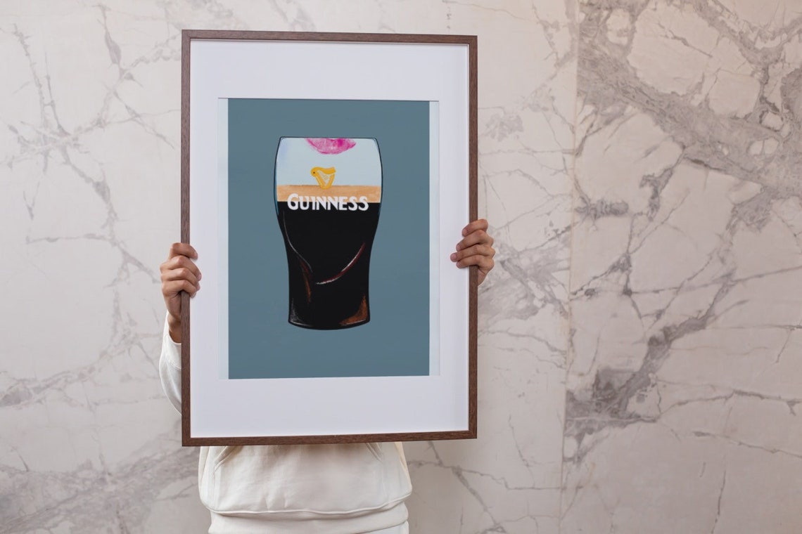 Guinness - Split the G - Grey Blue Guinness Wall Art for Home Bar or ...