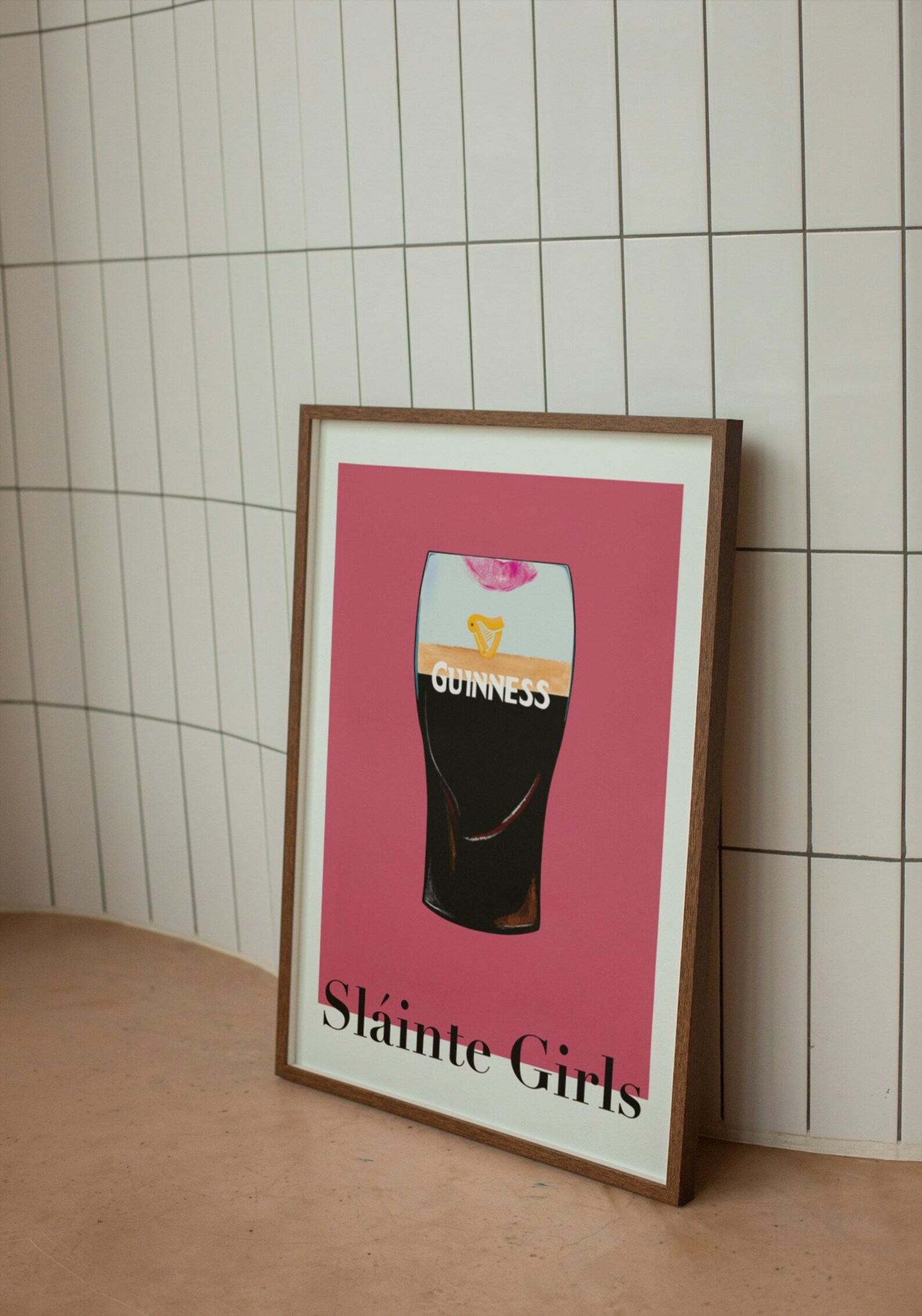 Guinness - Sláinte Girls - Split the G - Pink Guinness Wall Art for ...