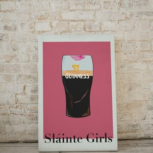 Guinness - Sláinte Girls - Split the G - Pink Guinness Wall Art for ...