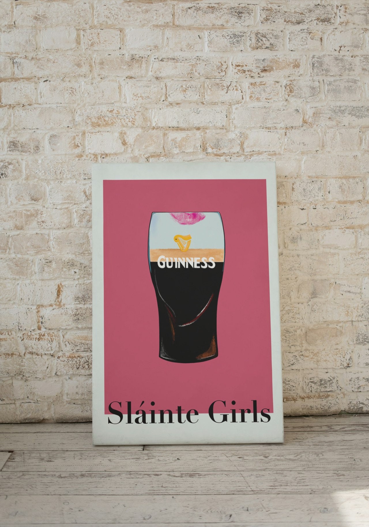 Guinness - Sláinte Girls - Split the G - Pink Guinness Wall Art for ...