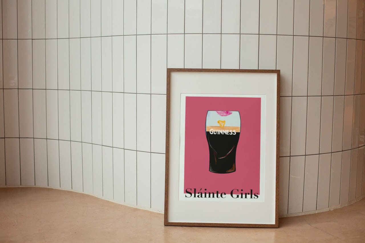 Guinness - Sláinte Girls - Split the G - Pink Guinness Wall Art for ...