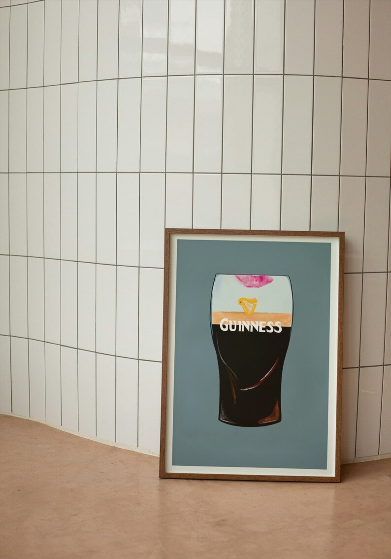 Guinness - Split the G - Grey Blue Guinness Wall Art for Home Bar or ...