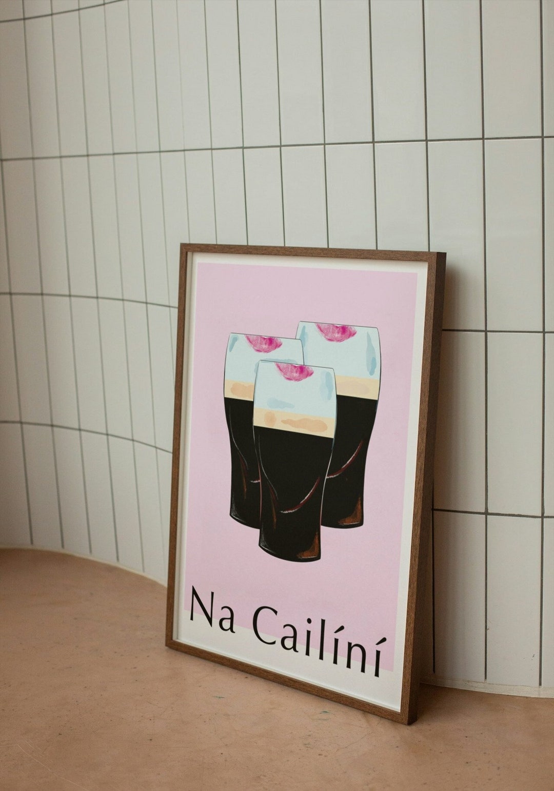 Guinness Sláinte Girls Print - Pink Irish Cailíní Guinness Wall Art for ...