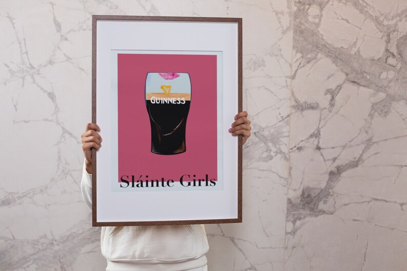 Guinness - Sláinte Girls - Split the G - Pink Guinness Wall Art for ...