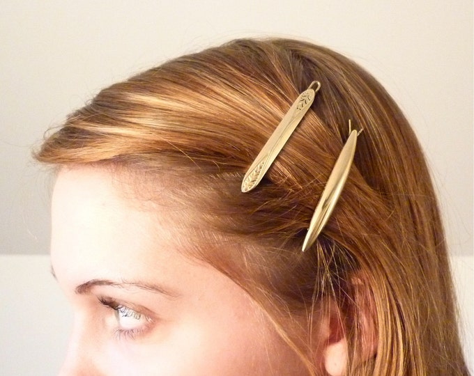 RESERVED. Gold Hair Barrette - Etsy
