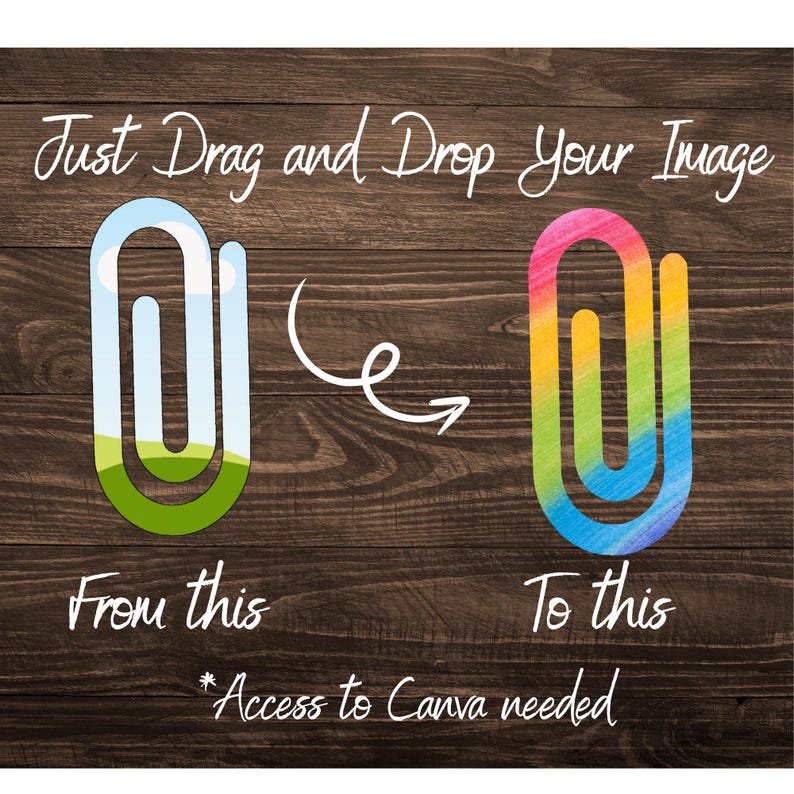 Large Paperclip -editable Canva Frame Template Digital Image Instant ...