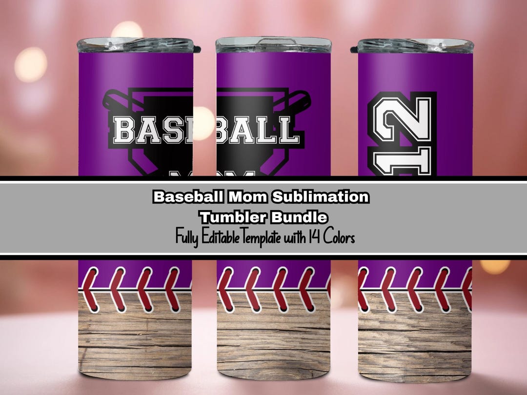 Baseball Mom Tumbler Wrap: Customizable Team Colors (digital Download ...
