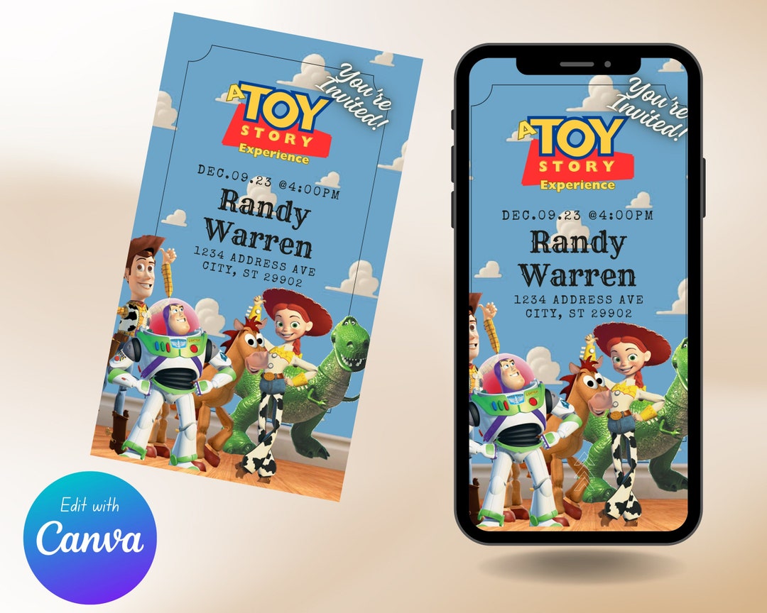 Toy Story Digital Invitation - Etsy
