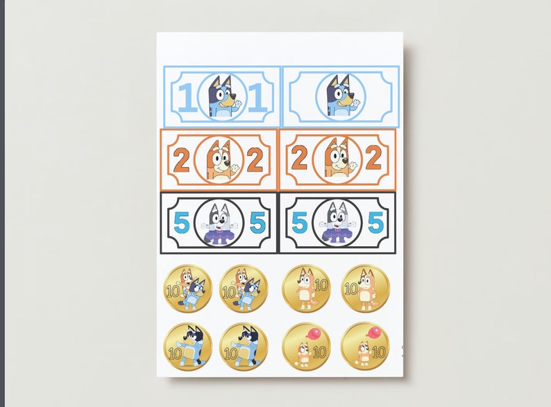 Bluey Character Tokens for Allowance, Pretend Play - Etsy