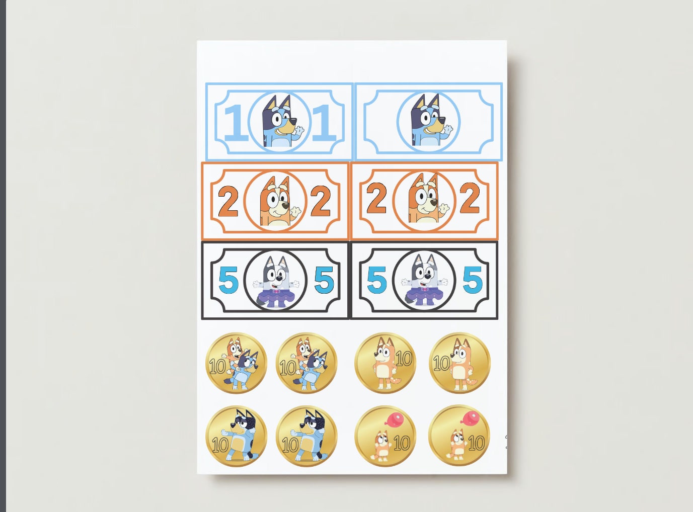 Bluey Character Tokens for Allowance, Pretend Play - Etsy
