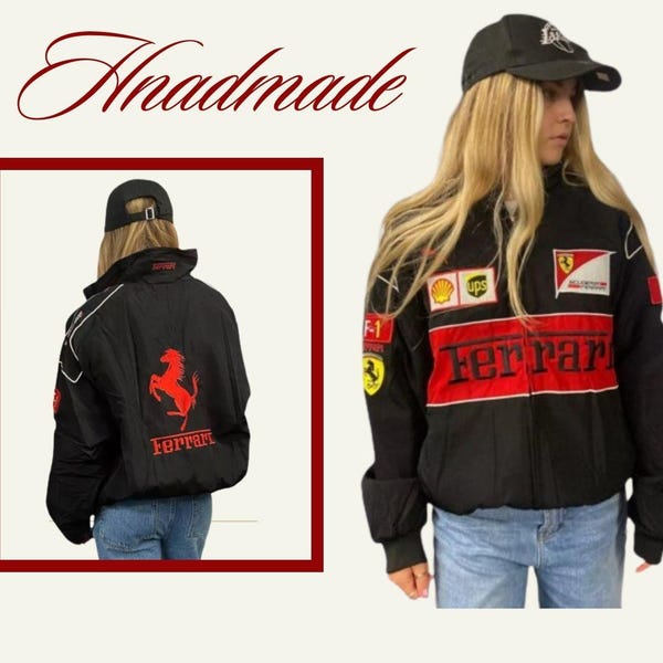 Ferrari Jacket Women Black - Etsy