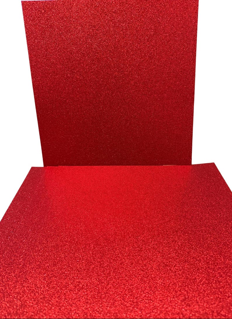 5 PCS Red 12x12 No Shed Glitter Card Stock , Glitter Card Stock Sliver ...