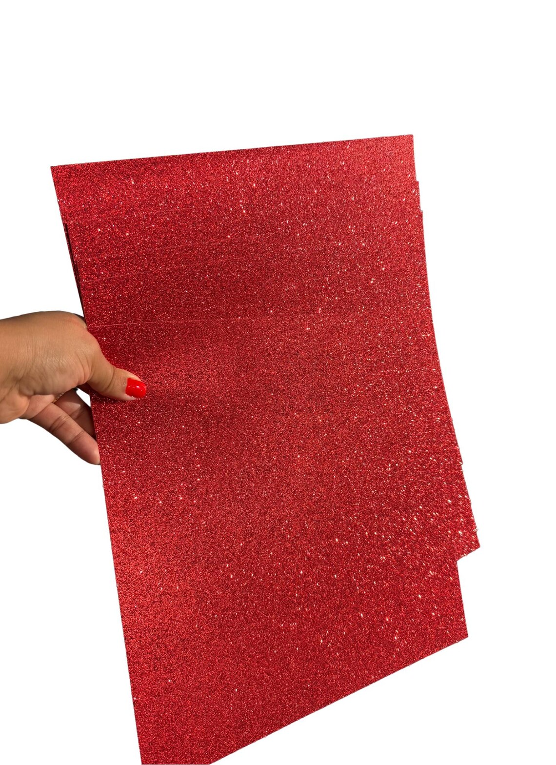 5 PCS Red 12x12 No Shed Glitter Card Stock , Glitter Card Stock Sliver ...