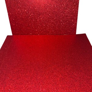 5 PCS Red 12x12 No Shed Glitter Card Stock , Glitter Card Stock Sliver ...