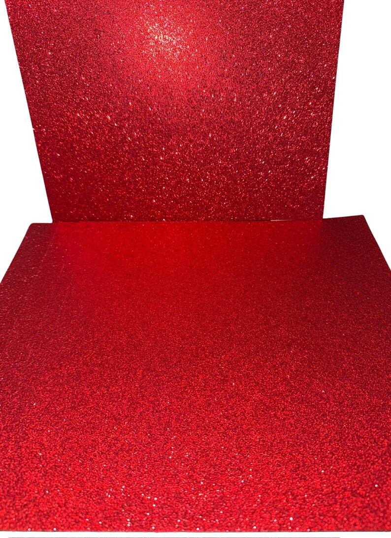 5 PCS Red 12x12 No Shed Glitter Card Stock , Glitter Card Stock Sliver ...