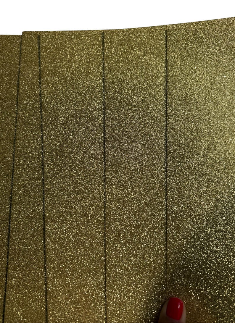 5 PCS Gold Glitter 12x12 No Shed Glitter Card Stock , Glitter Card ...