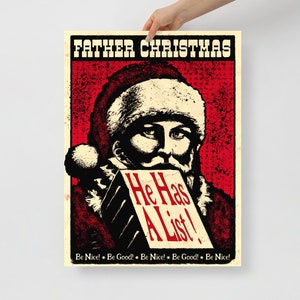 Father Christmas Propaganda Poster. 1984 Posterized Style Santa Claus ...