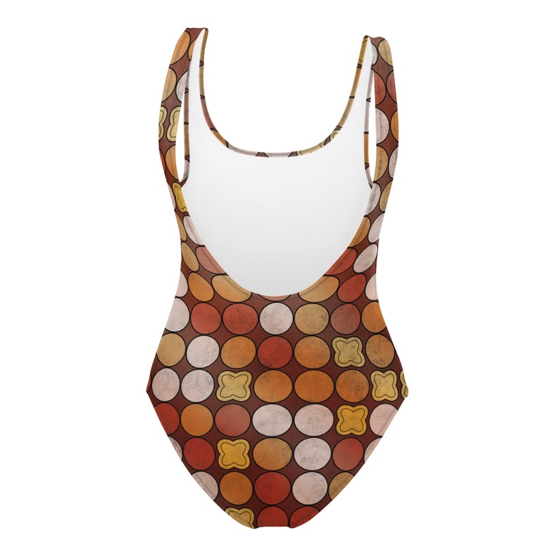 Polka-dot One-piece Swimsuit - Earth-tone Grunge Textured Repeating ...