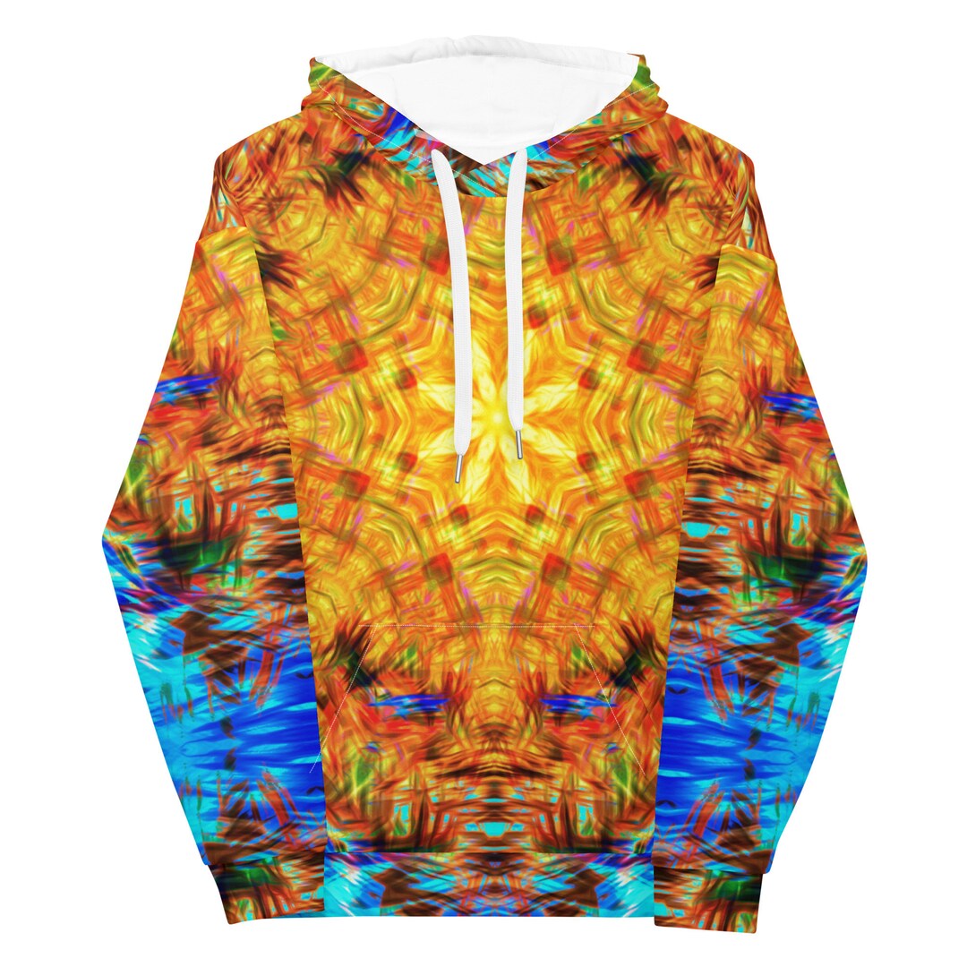 Celestial Armor Unisex Hoodie Blue and Yellow Psychedelic Cosmic ...