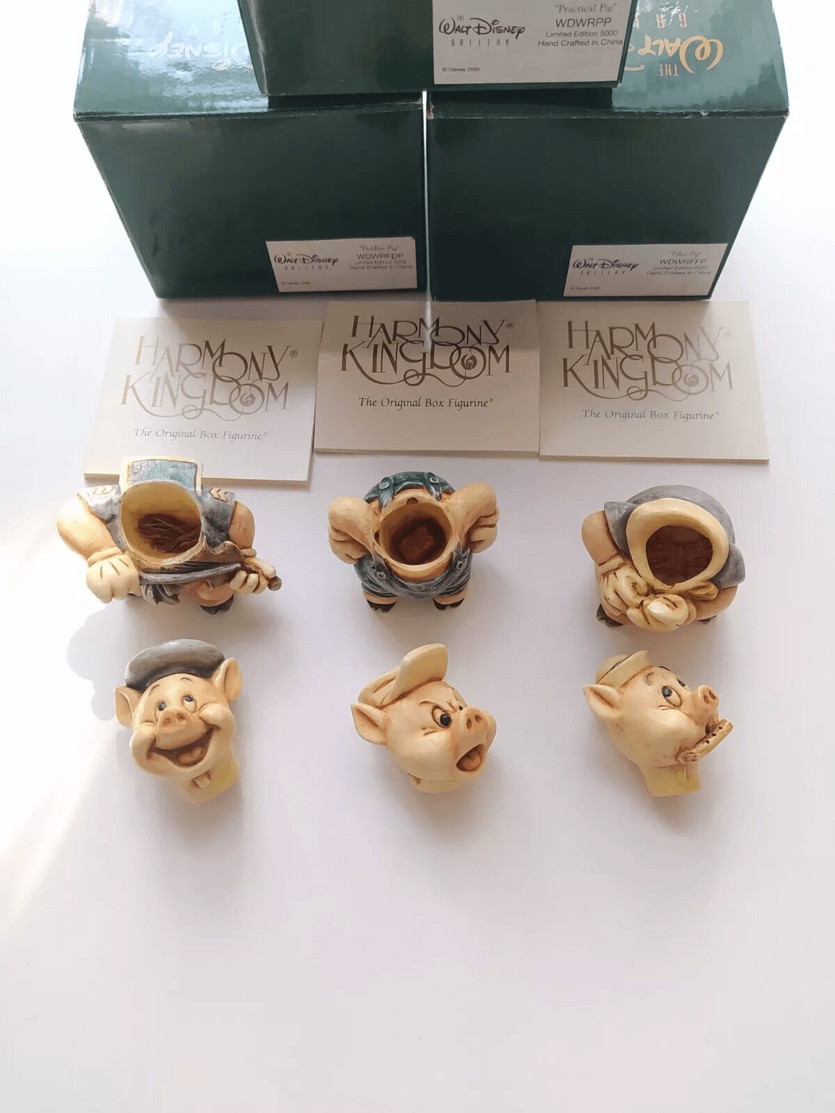 Disney Harmony Kingdom Three Little Pigs Practical Fifer Fiddler 2002 ...